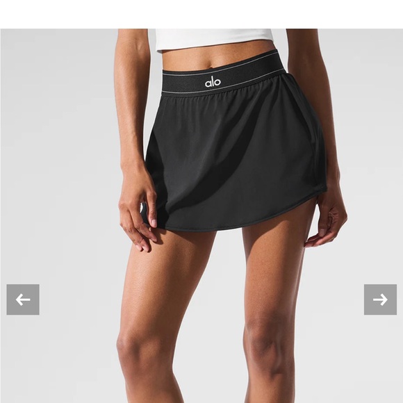 ALO Yoga | Skirts | Alo Match Point Tennis Skirt Black Mini | Poshmark